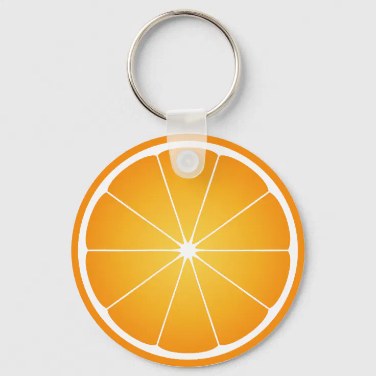 Cool Juicy Orange fruit slice Keychain | Zazzle