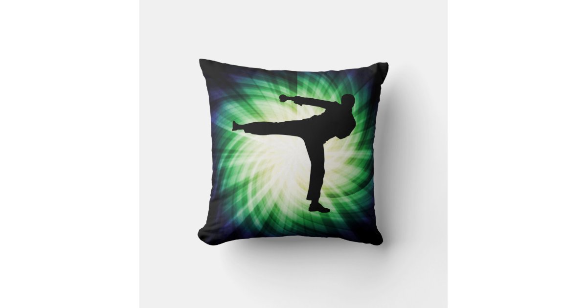 Cool Karate Kick Throw Pillow | Zazzle