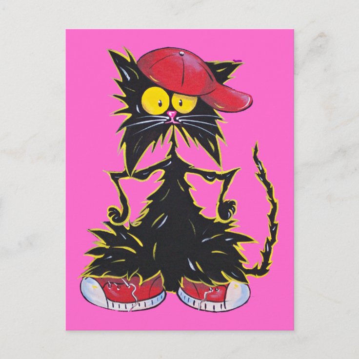 Cool Kat Hip Hop Postcard | Zazzle
