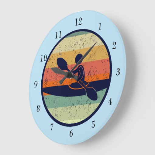 Cool Kayak Sunset Large Clock | Zazzle
