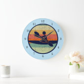 Cool Kayak Sunset Large Clock | Zazzle