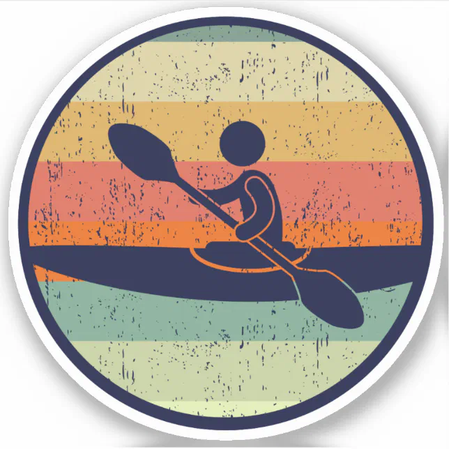 Cool Kayak Sunset Sticker | Zazzle