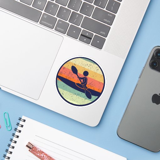 Cool Kayak Sunset Sticker | Zazzle