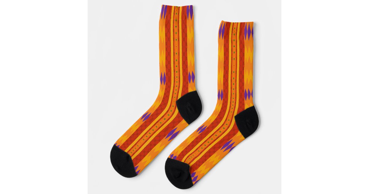 Cool Kente Stripe Design Socks | Zazzle