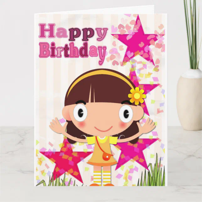 COOL KID GIRLS KIDS GIANT Greeting Card | Zazzle