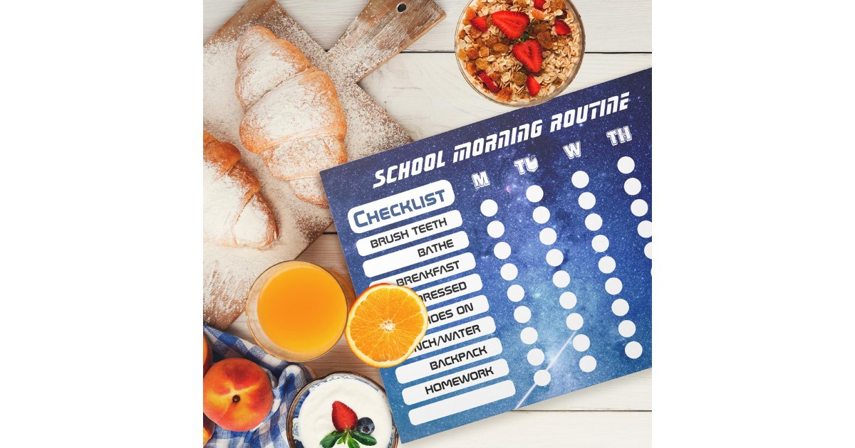 Cool Kids Space Daily Routine Checklist Notepad | Zazzle