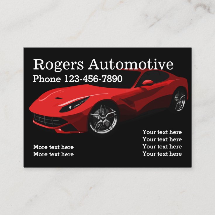 Cool Large Automotive Business Card | Zazzle