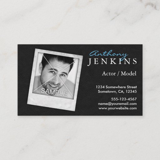 Leather Polaroid Frame Photo Actor Business Cards