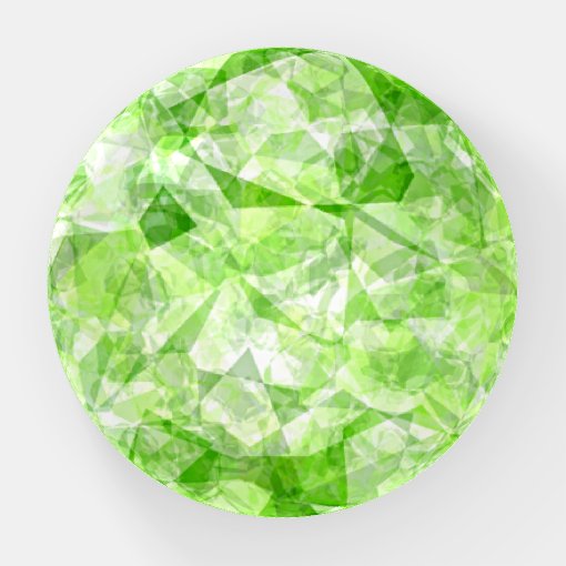 Cool Lime Green White Polygon Mosaic Art Pattern Paperweight | Zazzle