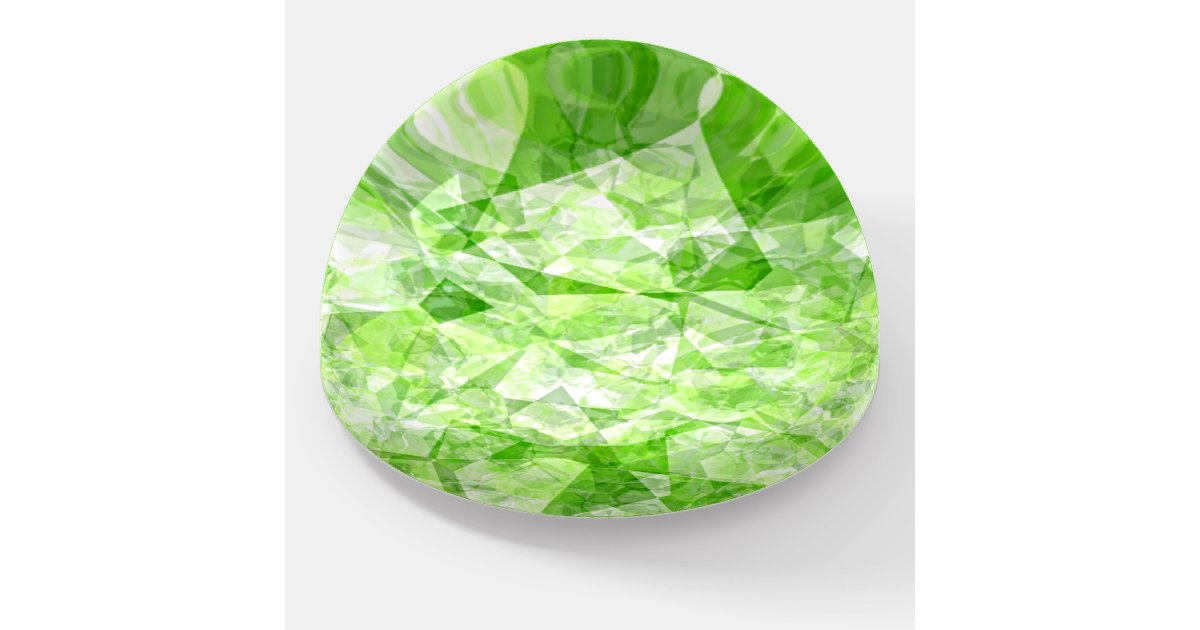 Cool Lime Green White Polygon Mosaic Art Pattern Paperweight | Zazzle
