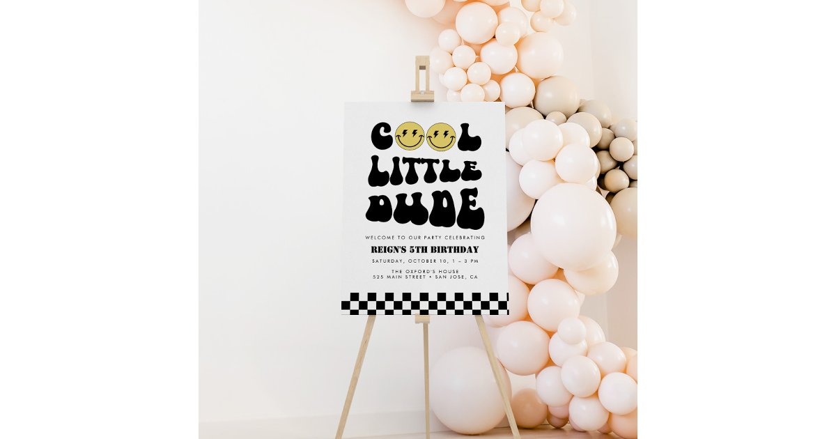 Cool Little Dude | Boys Rad Kid Welcome Sign | Zazzle