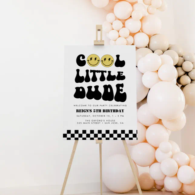 Cool Little Dude | Boys Rad Kid Welcome Sign | Zazzle