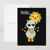 Cool Llama and Smiling Kawaii Sun Postcard | Zazzle