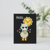 Cool Llama and Smiling Kawaii Sun Postcard | Zazzle
