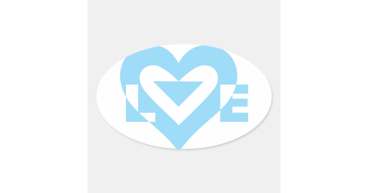 Cool Love Graphic, Blue Oval Sticker | Zazzle