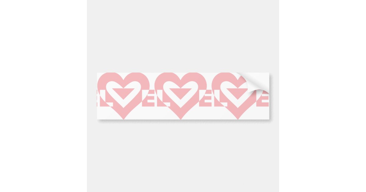 Cool Love Graphic, Pink Bumper Sticker | Zazzle