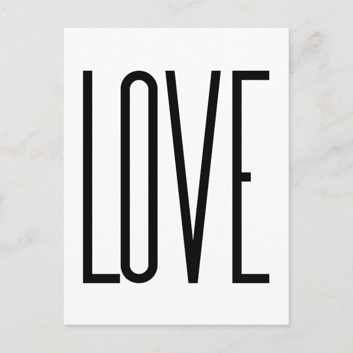 Cool Love – Minimalist Graphic Design Postcard | Zazzle.com