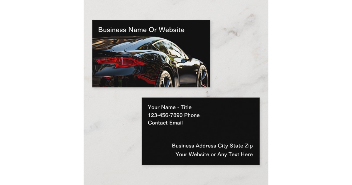 Cool Luxury Car Theme Business Cards | Zazzle
