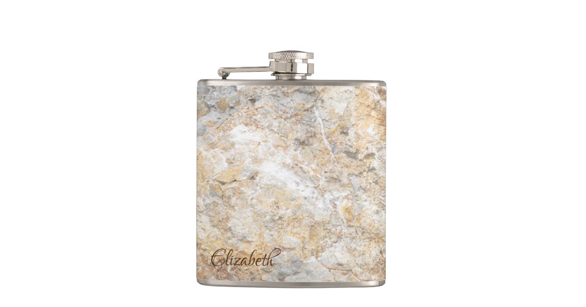 Cool Marble Granite Rock Stone Texture Flask | Zazzle