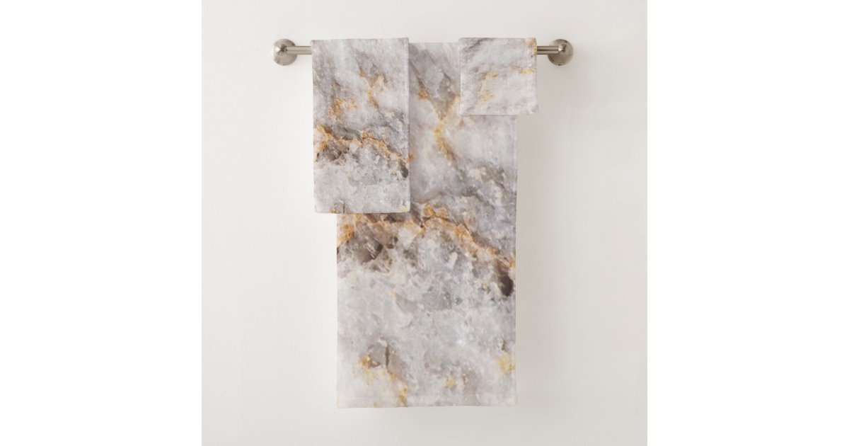 Cool Marble Granite Stone Texture Bath Towel Set | Zazzle
