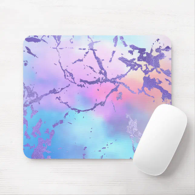 Cool Marble | Lovely Pastel Purple Blue Pink Ombre Mouse Pad | Zazzle