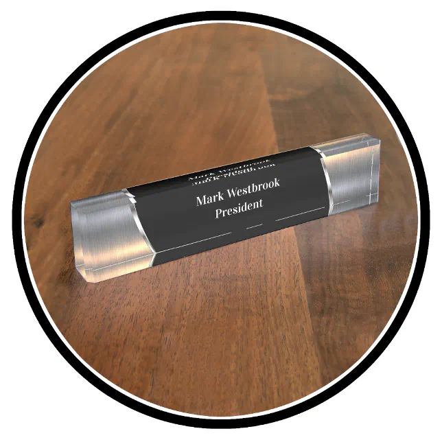 Cool Masculine Men's Monogram Executive Desk Name Plate | Zazzle