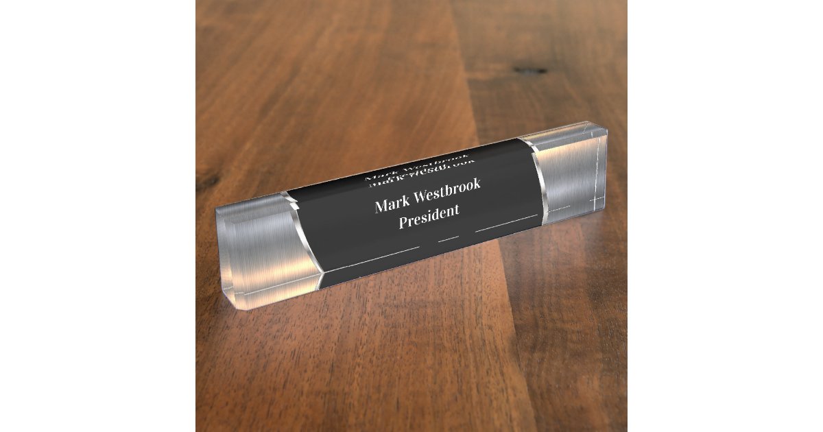 Cool Masculine Men's Monogram Executive Desk Name Plate | Zazzle
