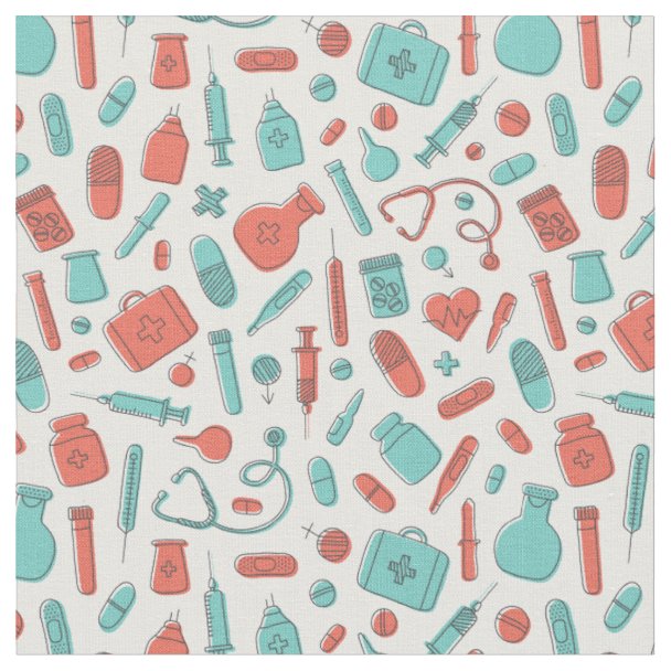 Medical Design Pattern Fabric | Zazzle