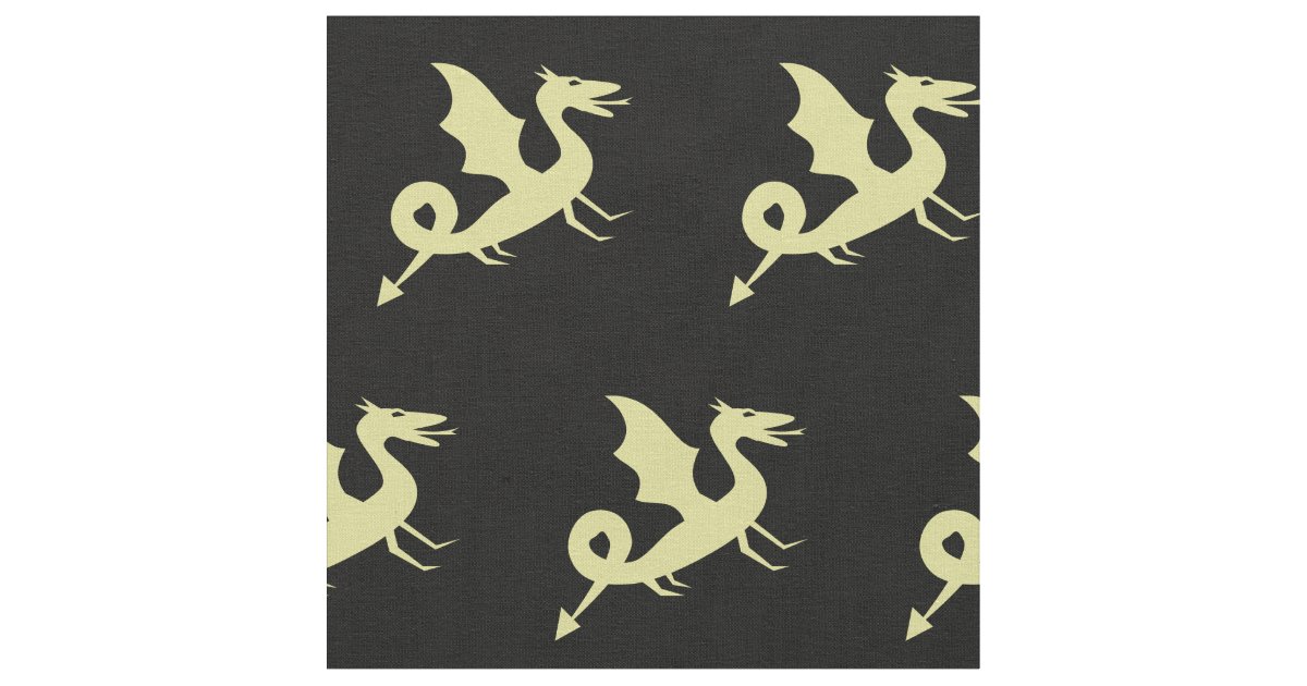 Cool Medieval Dragon Pattern Fabric | Zazzle