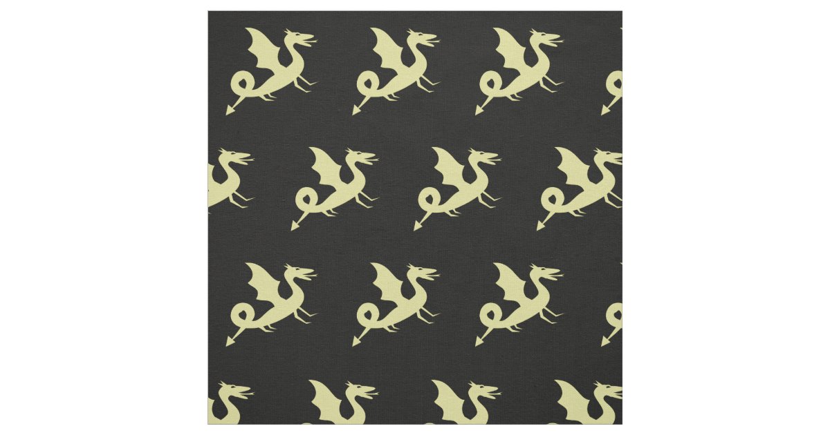 Cool Medieval Dragon Pattern Fabric | Zazzle