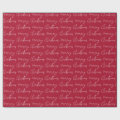 Cool Merry Christmas script font white red pattern Wrapping Paper | Zazzle