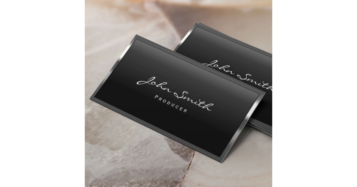 Cool Metal Border Producer Business Card | Zazzle