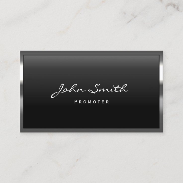 Cool Metal Border Promoter Business Card | Zazzle