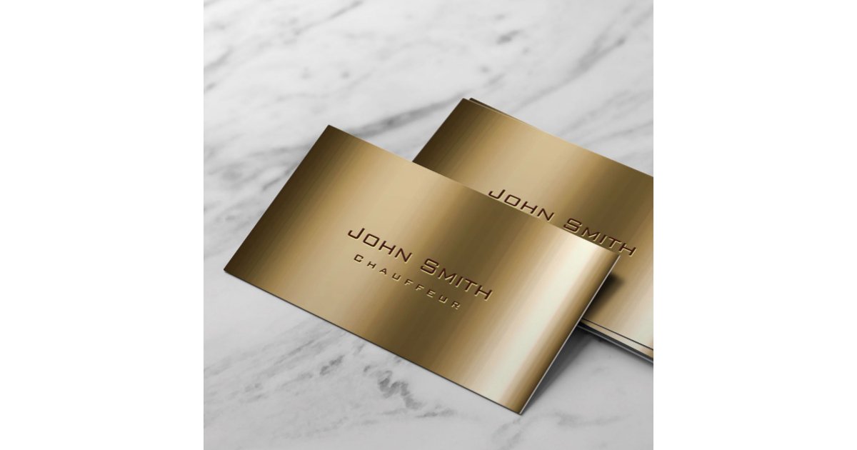 Cool Metal Bronze Chauffeur Professional Driver Business Card | Zazzle