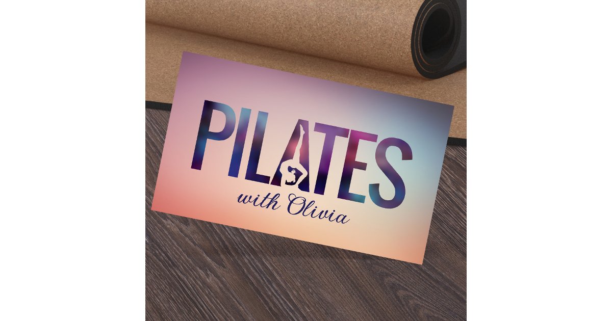 Cool Minimal Pilates Instructor Business Card | Zazzle