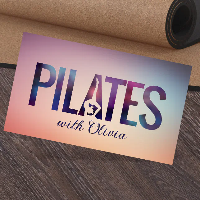 Cool Minimal Pilates Instructor Business Card | Zazzle