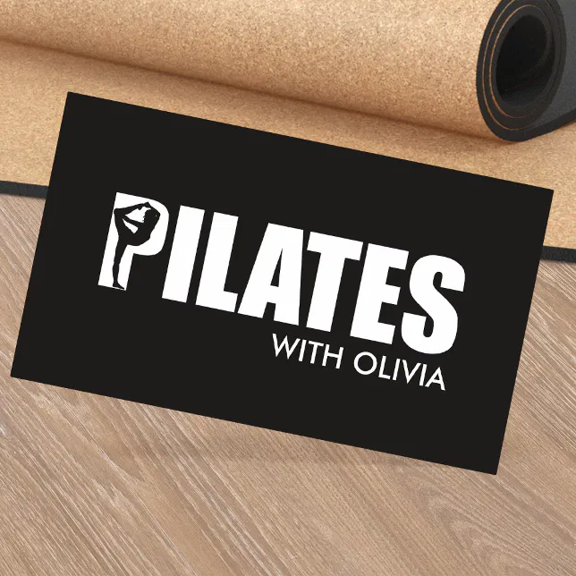 Cool Minimal Pilates Instructor Business Card | Zazzle