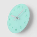 Cool Mint Green Round Clock | Zazzle