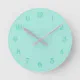 Cool Mint Green Round Clock | Zazzle