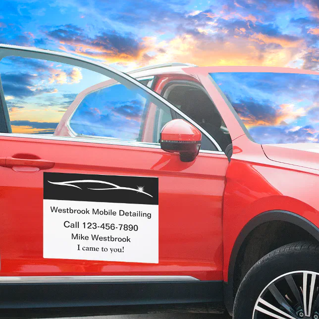 Cool Modern Auto Detailing Car Magnets | Zazzle