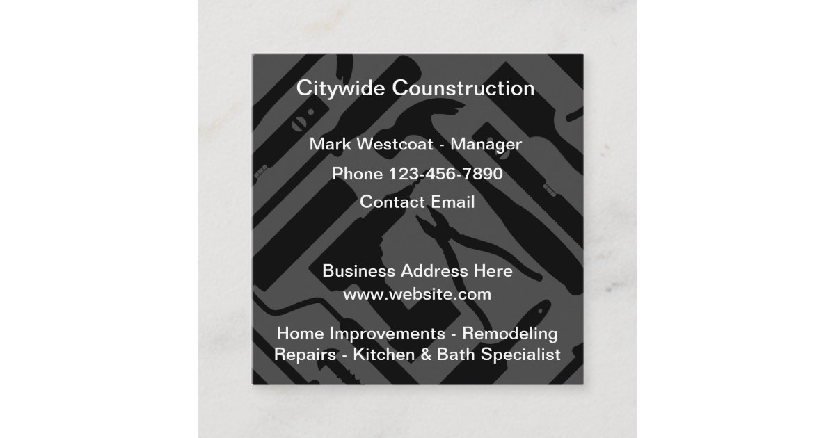 Cool Modern Construction Theme Business Cards | Zazzle