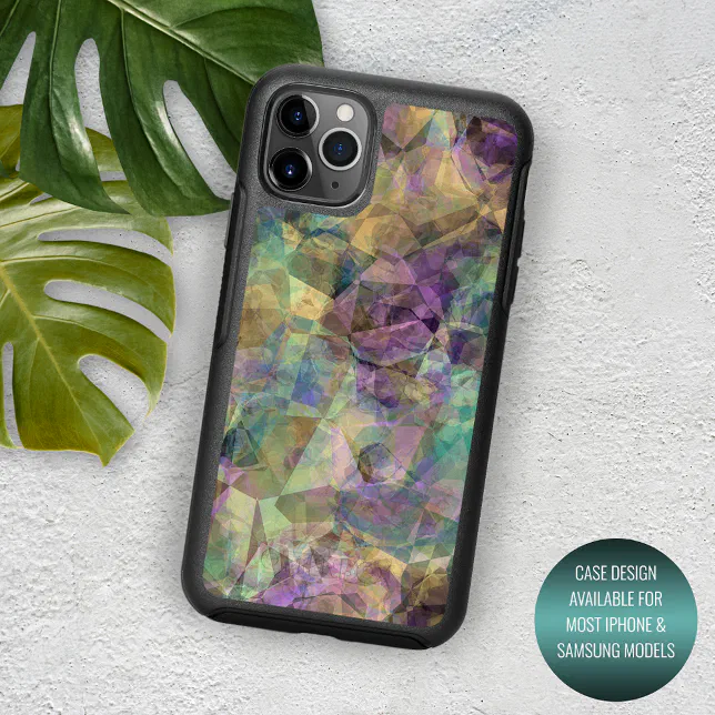 Cool Modern Funky Retro Polygon Mosaic Art Pattern Otterbox iPhone Case ...