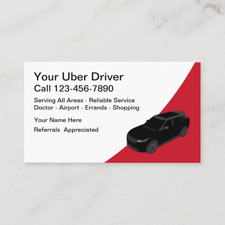 Cool Modern Ride Hailing Business Cards | Zazzle