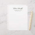 Cool Modern Script | Black and White Letterhead | Zazzle