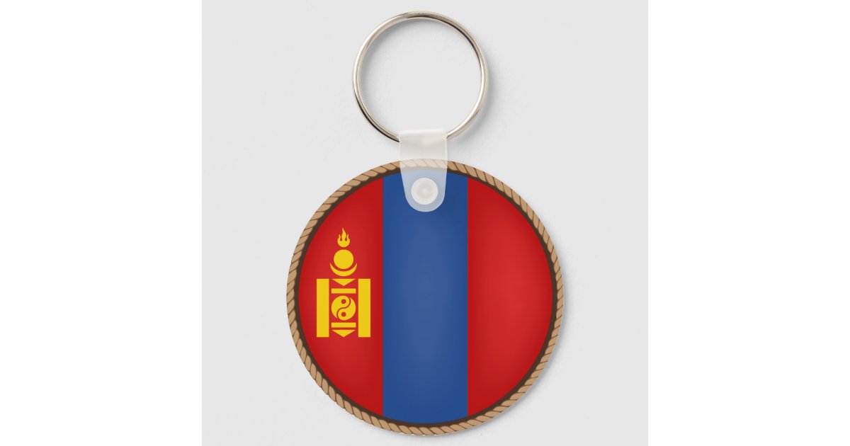 Cool Mongolia Flag Seal Keychain | Zazzle