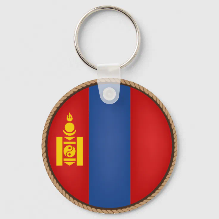 Cool Mongolia Flag Seal Keychain | Zazzle