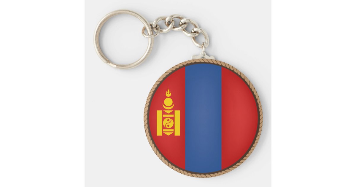 Cool Mongolia Flag Seal Keychain | Zazzle.com
