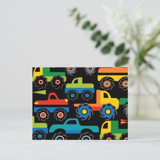 Cool Monsters Trucks Transportation Gifts for Boys Postcard | Zazzle