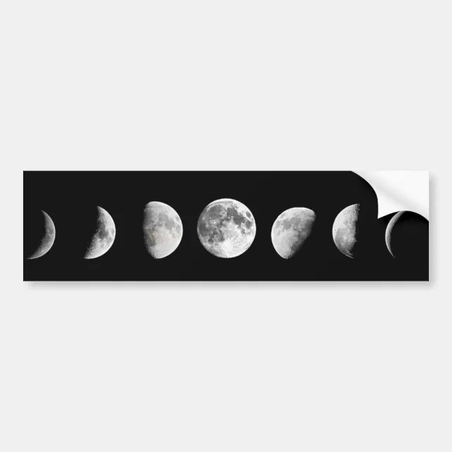 Cool Moon Phases Bumper Sticker | Zazzle