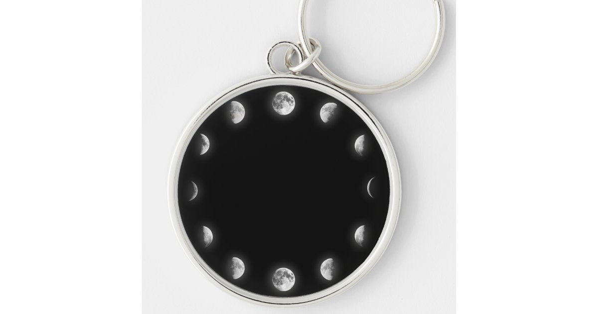 Cool Moon Phases Keychain | Zazzle